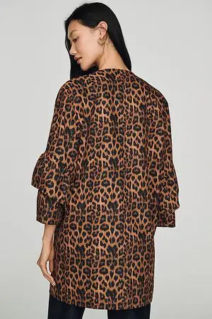NVLT Animal Print Jacket With Tulip Sleeves