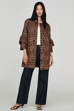 NVLT Animal Print Jacket With Tulip Sleeves