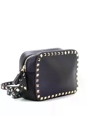 Valentino Garavani Rockstud Camera Leather Crossbody Bag - Black