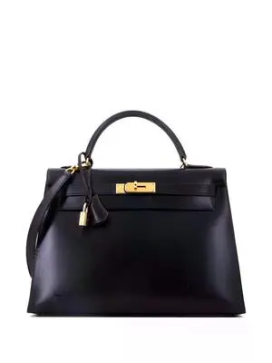 Hermès Kelly Handbag Box Calf With Gold Hardware 32 Satchel - Black