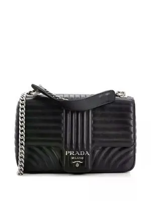 Prada Diagramme Quilted Leather Large Shoulder Bag
