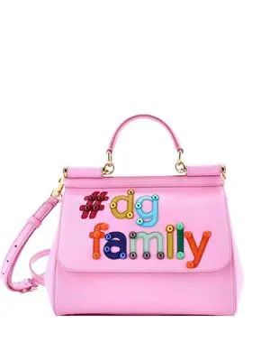 Dolce & Gabbana Miss Sicily Embellished Leather Satchel - Pink