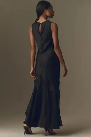 Shona Joy Simona Asymmetrical Panelled Maxi Dress - Black