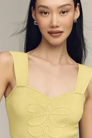 Maeve Icon Sweetheart Knit Tank Top - Chartreuse
