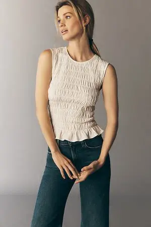 Sanctuary Smocked Cotton Tank Top