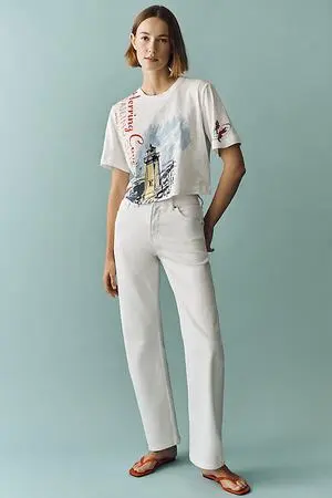 Maeve Corey Cotton Boxy T-shirt - Neutral Pattern