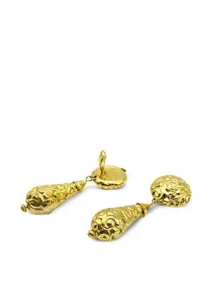 Saint Laurent 1980s Repoussé Swirl Drop Earrings