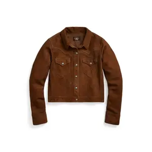 Ralph Lauren Sueded Sheepskin Western Jacket - Medium Brown