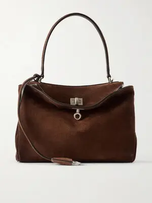 Balenciaga Rodeo Small Suede Tote - Brown