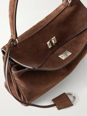 Balenciaga Rodeo Small Suede Tote - Brown