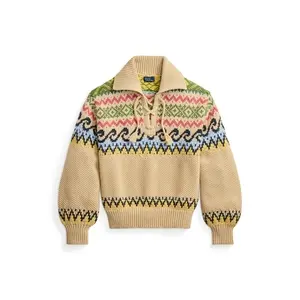Ralph Lauren Fair Isle Lace-up Sweater