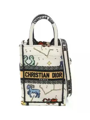 Dior Mini Book Tote Handbag - Neutrals
