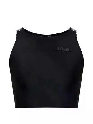 Moschino Cropped Logo Top - Black