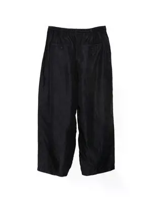 Comme Des Garçons Pinstripe Crinkled-finish Trousers - Blue