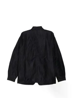 Comme Des Garçons Pinstripe-pattern Crinkled Jacket