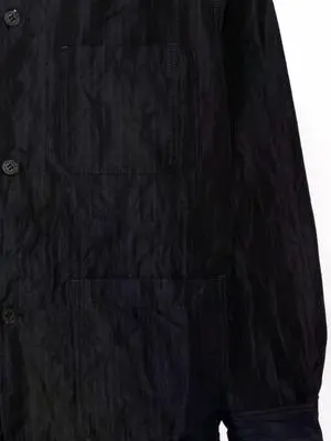 Comme Des Garçons Pinstripe-pattern Crinkled Jacket