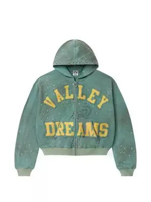 VALE FOREVER Rhinestone Embellished Hoodie - Blue