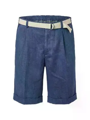 DRUMOHR Belted Pleated Shorts - Blue