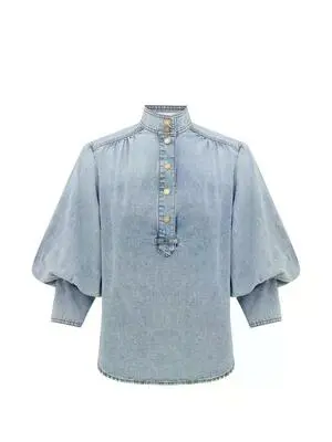 Zimmermann Balloon Sleeve Bow Detail Blouse