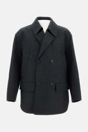 Fendi Double-breasted Oversized Wool Jacket - Blue