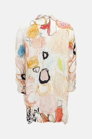 DANIELA GREGIS Printed Silk Kimono Jacket