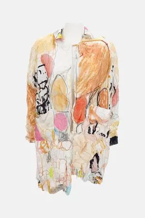 DANIELA GREGIS Printed Silk Kimono Jacket
