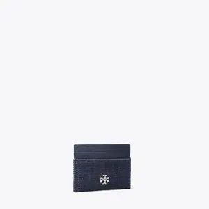 Tory Burch Charlie Denim Card Case - Midnight
