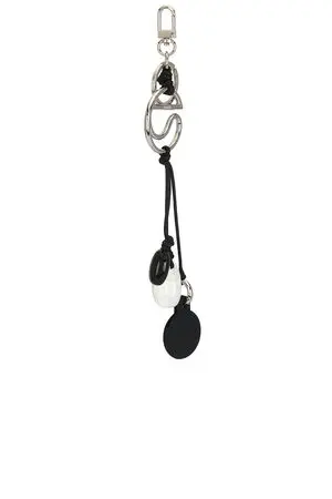 Coperni Stone And Leather Keychain - Black