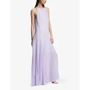BOSS Sleeveless Pleated Woven Maxi Dress