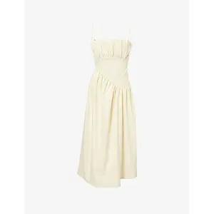 PRETTY LAVISH Zaria Corset Woven Maxi Dress - Lemon