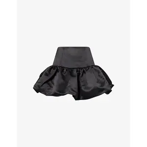 GANNI Flared Satin Mini Skirt