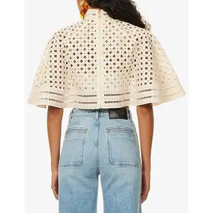 Zimmermann Indra Embroidered Cotton Cape