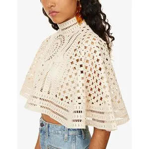 Zimmermann Indra Embroidered Cotton Cape