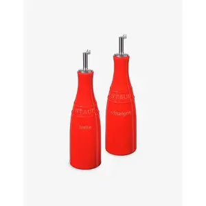 STAUB Brand-embossed Ceramic Oil And Vinegar Cruet Set - Cherry