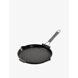 STAUB Round Cast-iron Grill Pan With Pouring Spout 28cm - Black