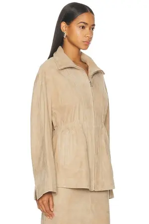 Nour Hammour Passage Suede Jacket - Creme