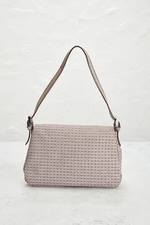 Fendi Mini Mama Baguette Shoulder Bag In Metallic - Silver