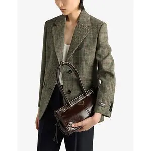 Prada Bonnie Medium Leather Handbag - Brown