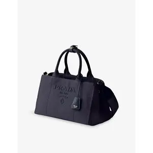 Prada Jardinière Small Cotton-canvas Top-handle Bag - Blue