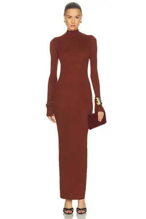 SAME Shimmer Mockneck Maxi Dress
