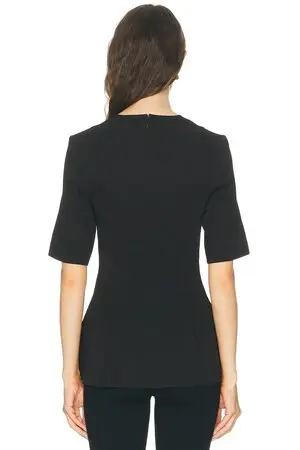 TOTEME V-neck Pleated Hem Top - Black