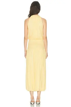 TOTEME Soft Gathered Midi Dress - Champagne