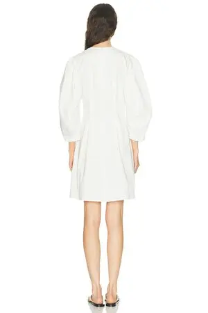 TOTEME Balloon Sleeve V-neck Dress - White