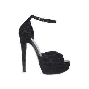 RAG & CO Brigitte Leopard Print Peep Toe Stiletto Sandal