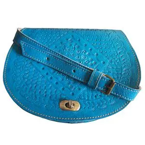 BERBER LEATHER Temara Embossed Saddle Bag