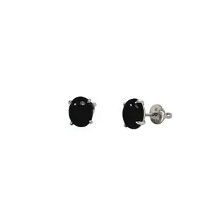 ONI Onyx Stud Earrings - Silver