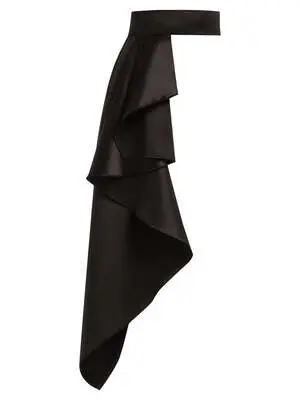 TIA DORRAINE Asymmetric Satin Belt - Black