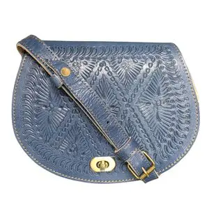 Berber Leather Silver Tone Cross Body Bags For Women