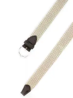 ALBERTO LUTI Elastic Braided Belt - Neutrals