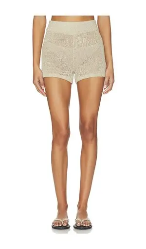 Enza Costa Linen Open Knit Short - Beige